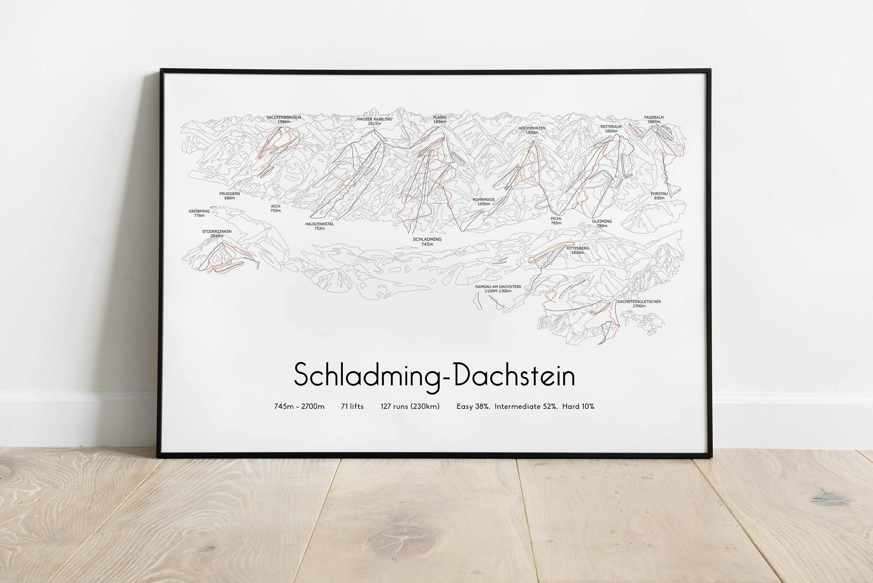 Schladming-dachstein Ski Piste Map Poster/print - Etsy