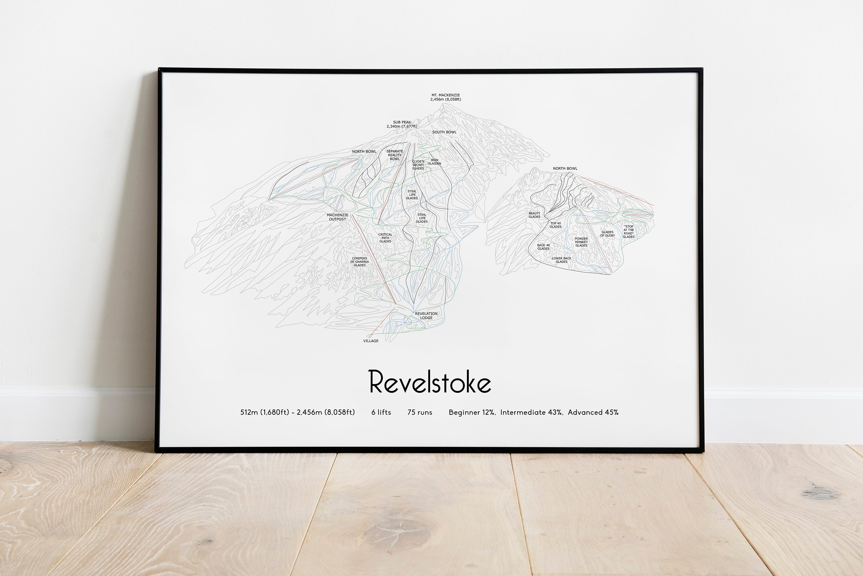 Revelstoke Ski Piste Trail Map Poster/print - Etsy