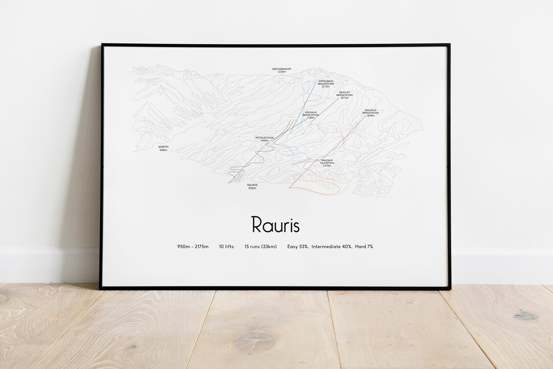 Rauris Austria Ski Piste Map Poster/print - Etsy UK