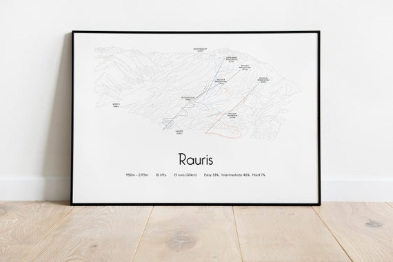 Rauris Austria Ski Piste Map Poster/print - Etsy UK