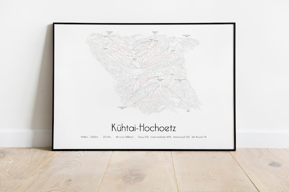Kühtai-Hochoetz . Ski Piste Map Poster/Print | Etsy