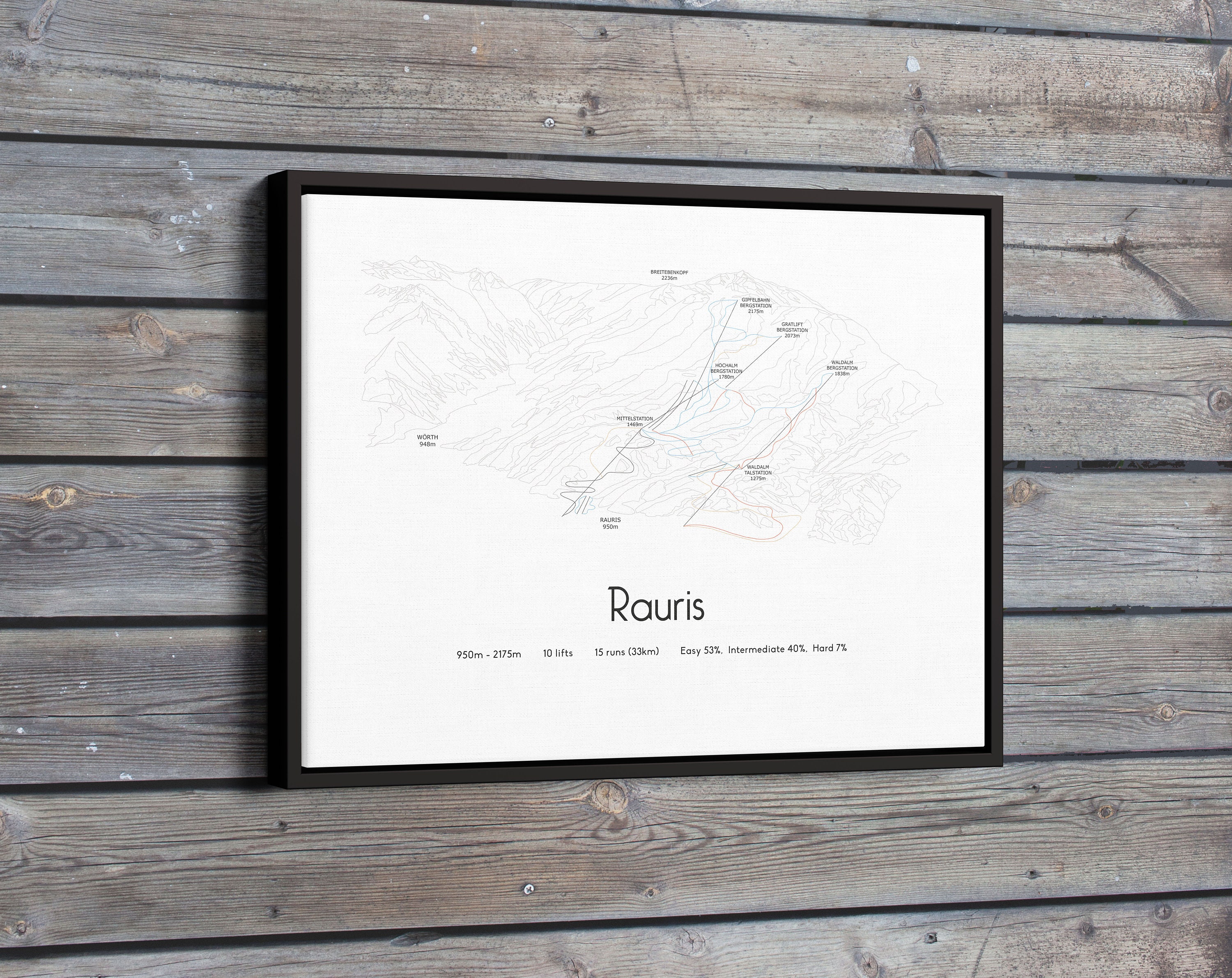 Rauris Austria Ski Piste Map Poster/print - Etsy UK