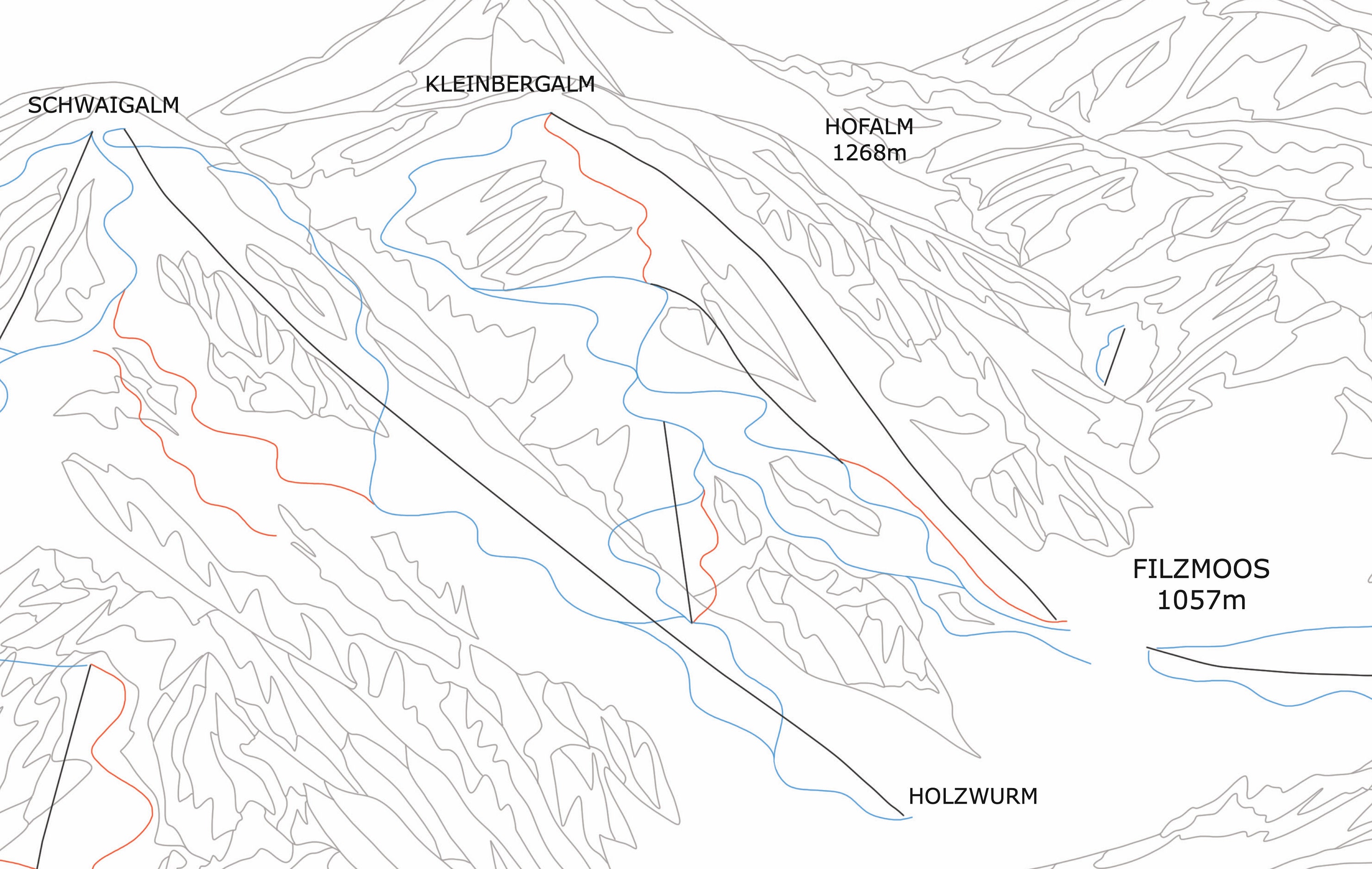 Filzmoos Neuberg Ski Piste Map Poster/print - Etsy