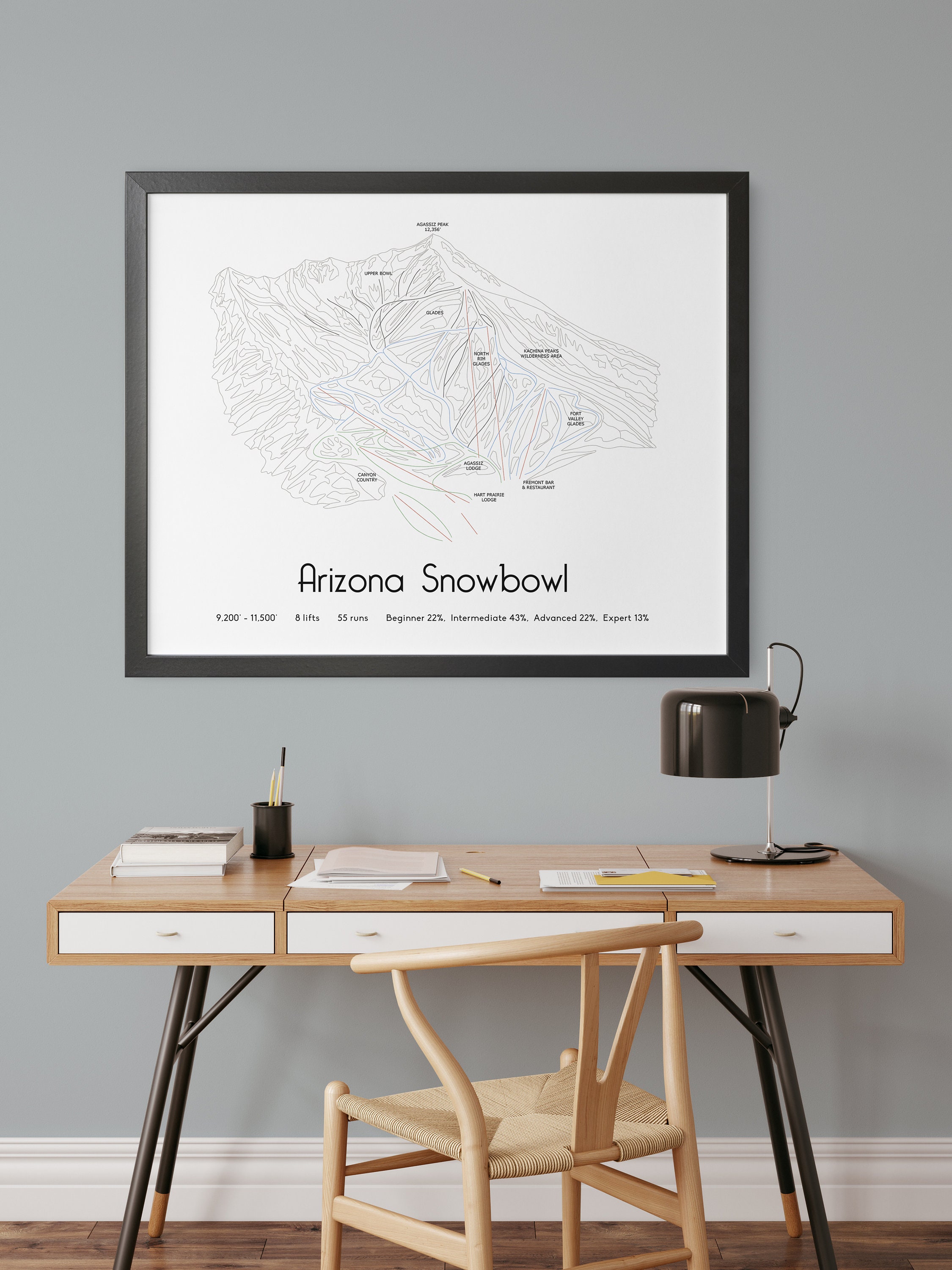 Arizona Snowbowl Ski Trail Piste Map Poster/print - Etsy