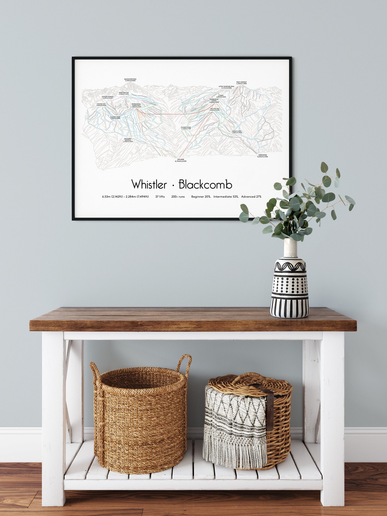 Whistler Blackcomb Ski Piste Map Poster/print - Etsy Canada