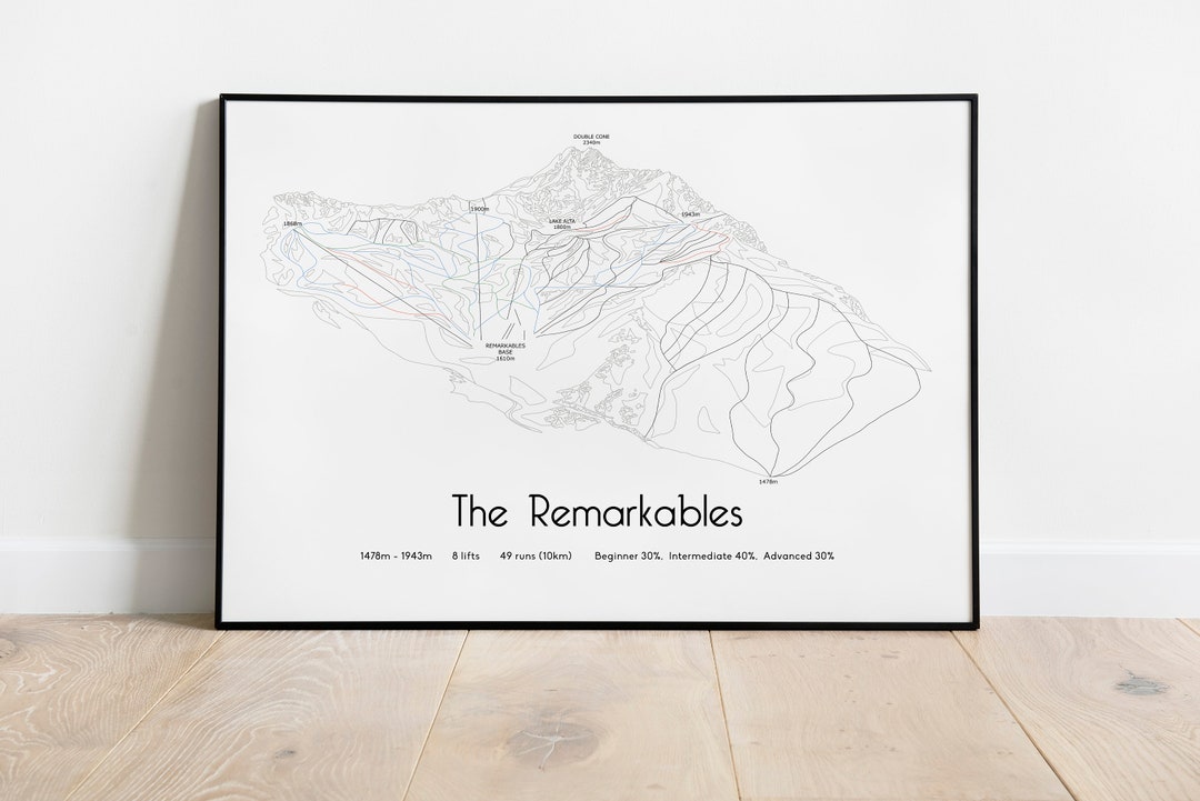 The Remarkables Ski Field Piste Map Poster/print - Etsy