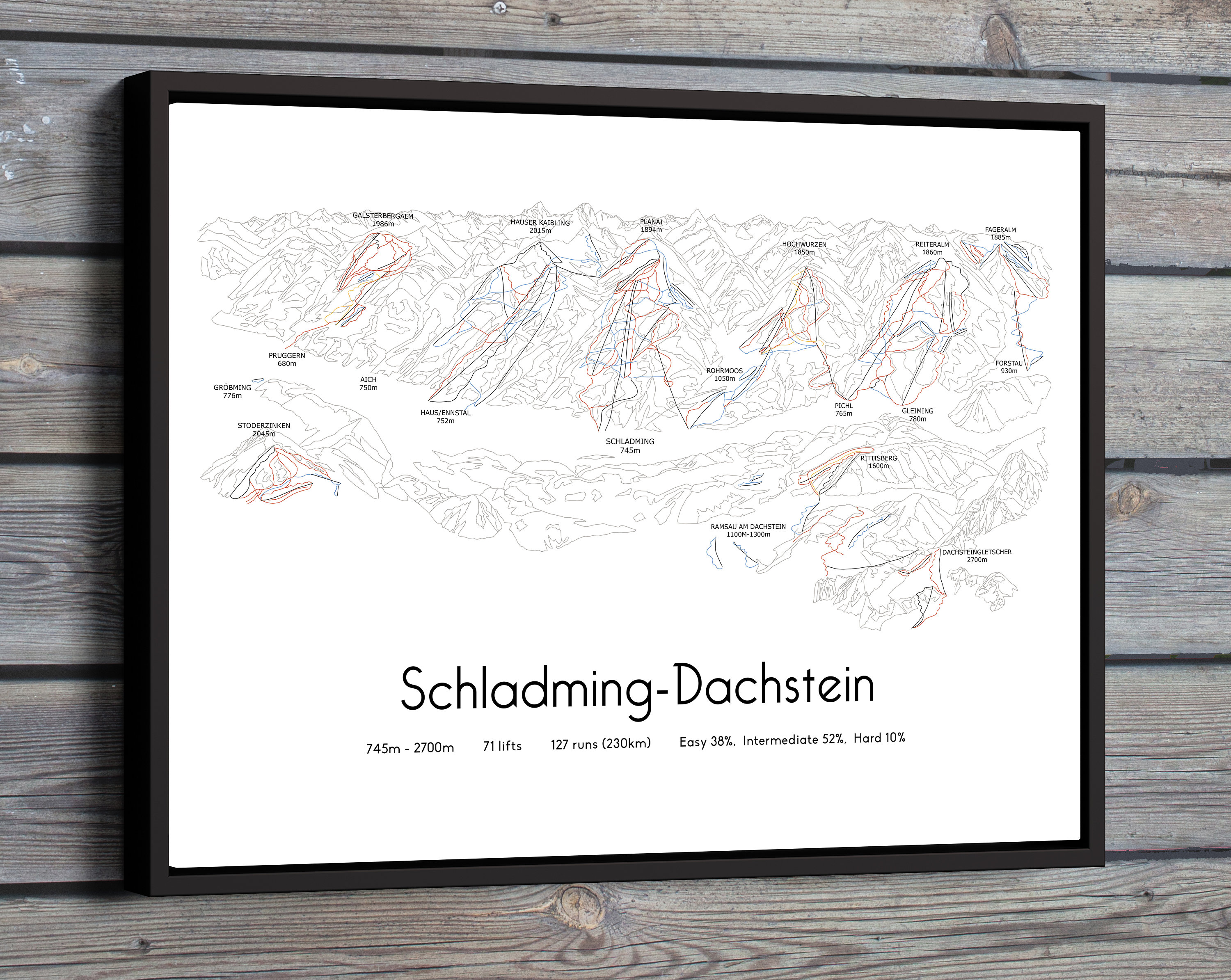 Schladming-dachstein Ski Piste Map Poster/print - Etsy