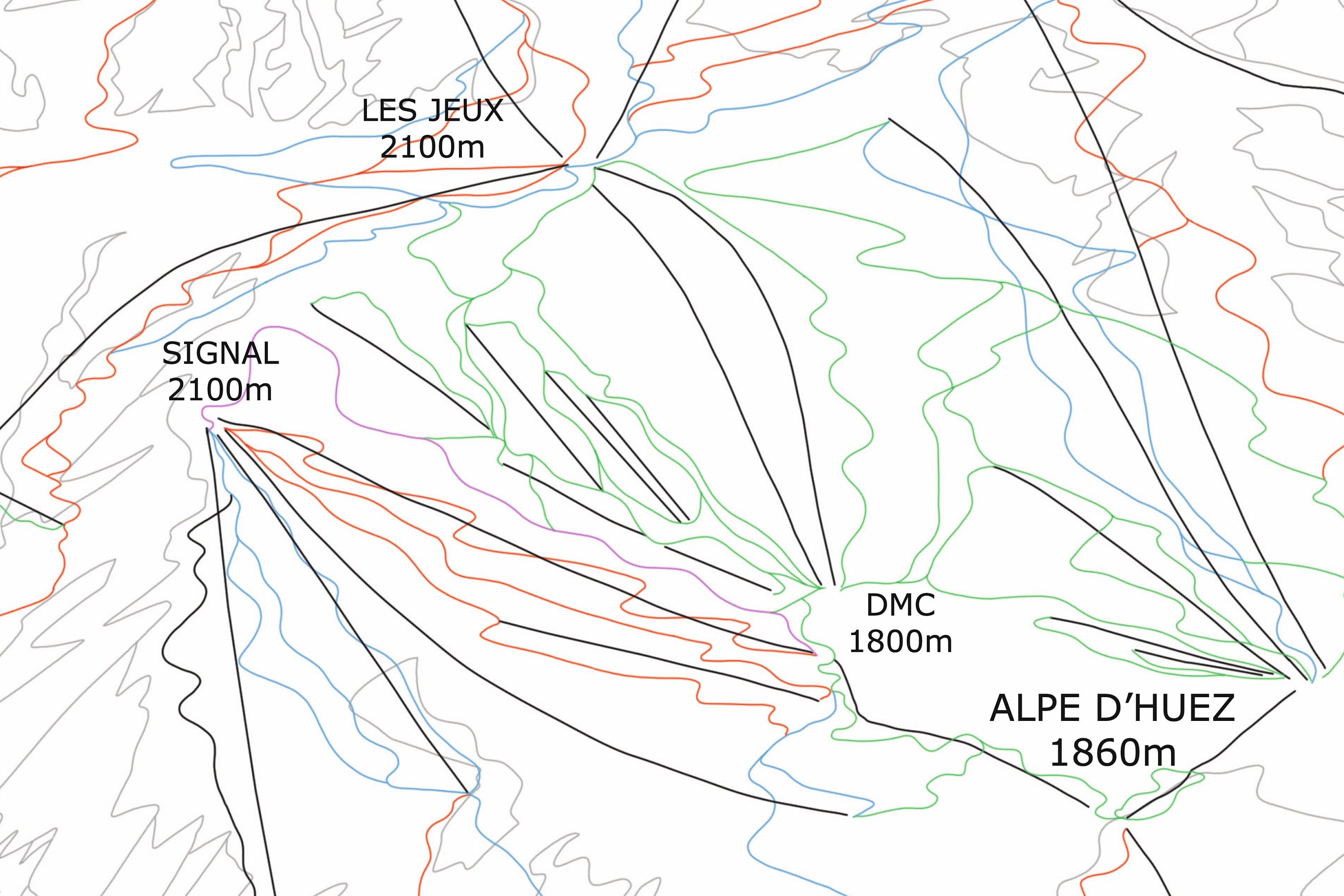 Alpe d'Huez Ski Piste Map Poster/Print | Etsy