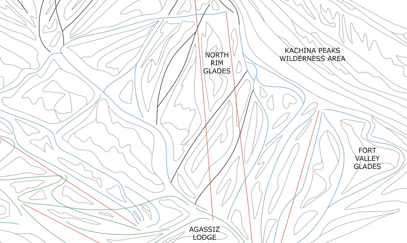 Arizona Snowbowl Ski Trail Piste Map Poster/print - Etsy