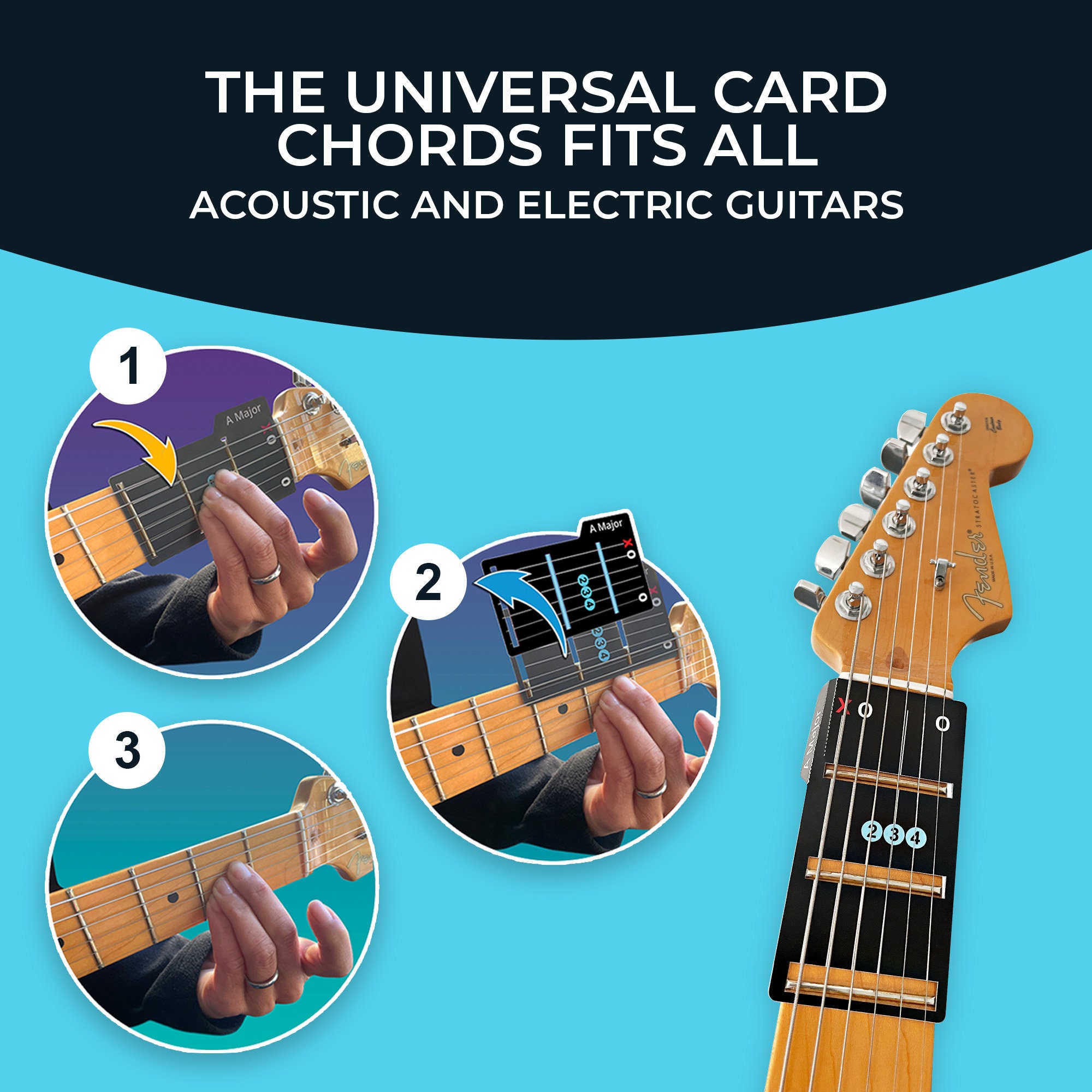 Learn to Play Guitar in Minutes Card Chords (fits All Guitars) GUITAR ...