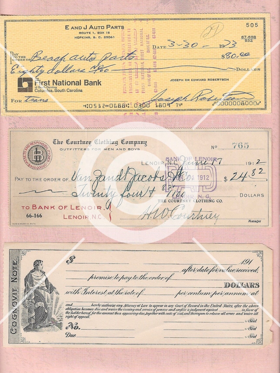 Vintage Bank Cheques / Antique Bank Cheque Ephemera / Bank - Etsy