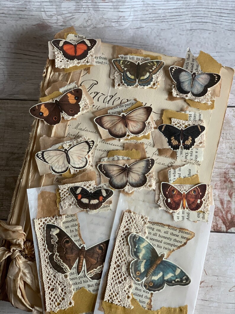 Butterfly Lace and Paper Clusters With Glassine Bag / Glassine - Etsy