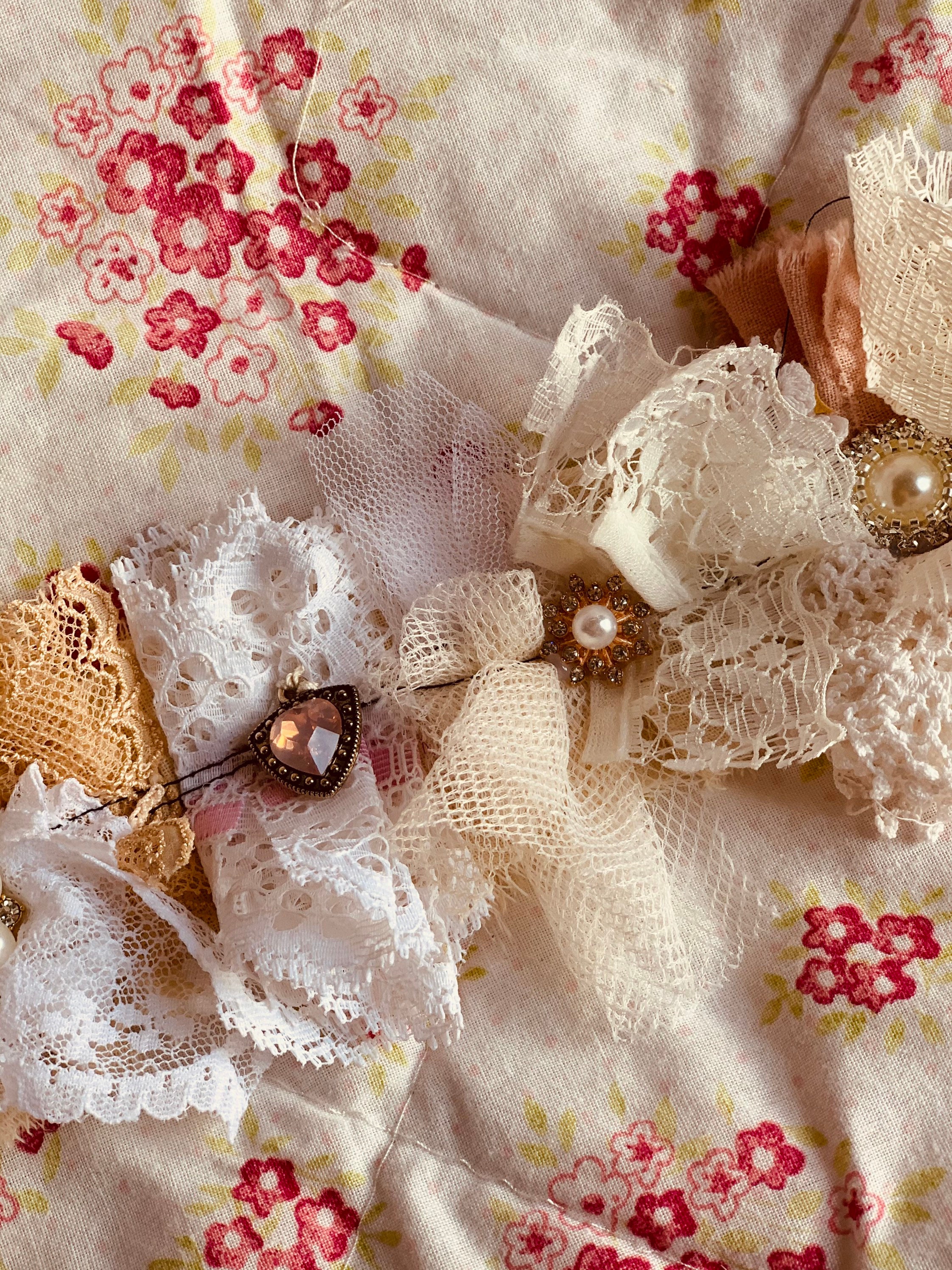 Embellished Snippet Roll / Peach and Cream Snippet Roll / | Etsy Embellished Snippet Roll / Peach and Cream Snippet Roll / | Etsy