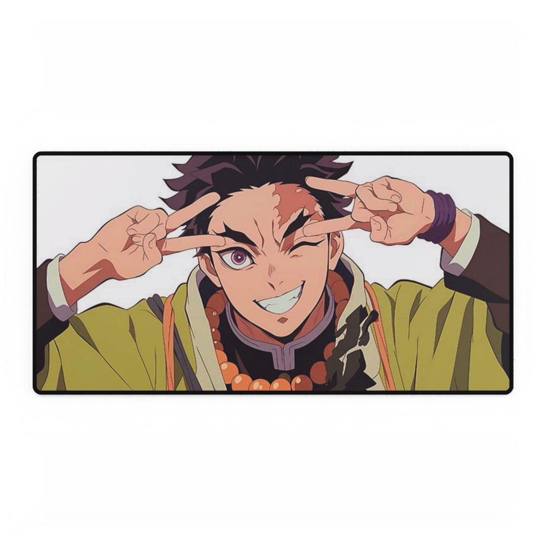 Genya Shinazugawa Playful Pose Mousepad Demon Slayer Anime Art Desk ...