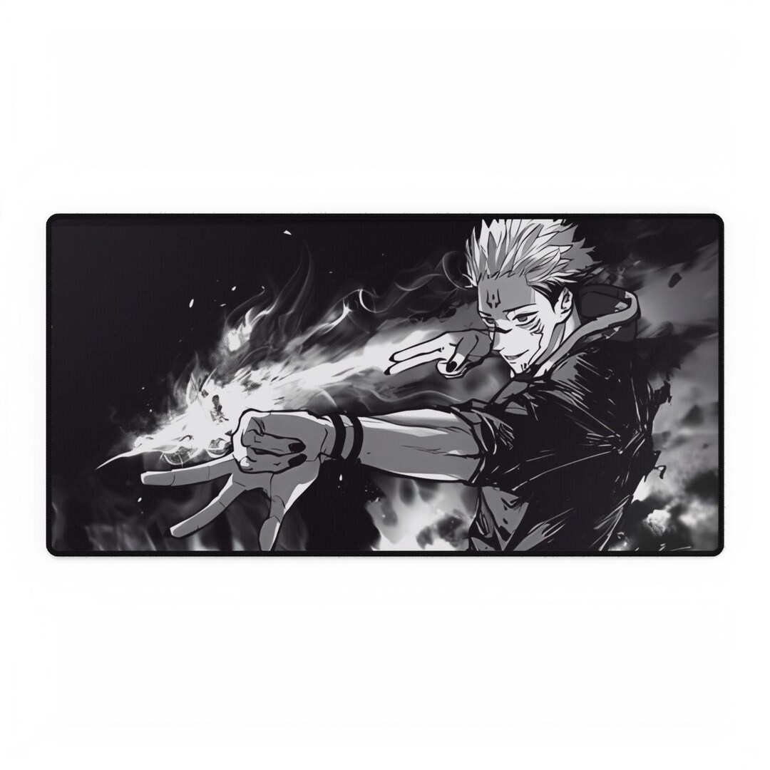 Sukuna Jujutsu Kaisen Clean Black and White Design Mousepads Desk Mats ...
