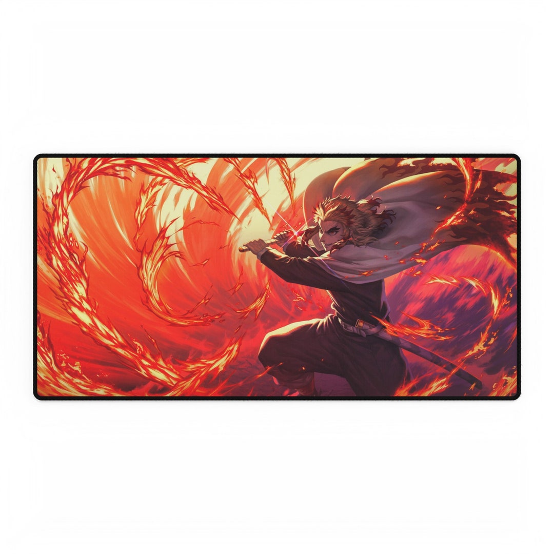 Kyojuro Rengoku Demon Slayer Desk Mat - Etsy