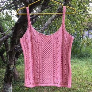 Knit Tank Top, Cropped Tank Top, Knit Top With Lace, Knit Singlet, Knit ...