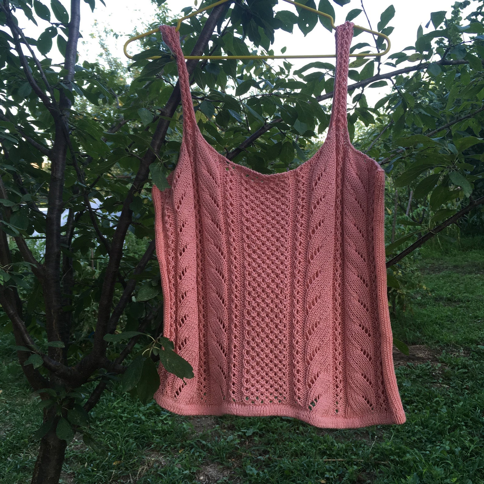 Knit Tank Top Cropped Tank Top Knit Top With Lace Knit - Etsy