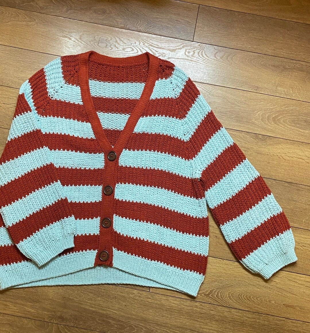 Oversize Chunky Knit Cardigan_women's Knit Striped Sweater_chunky Knit ...