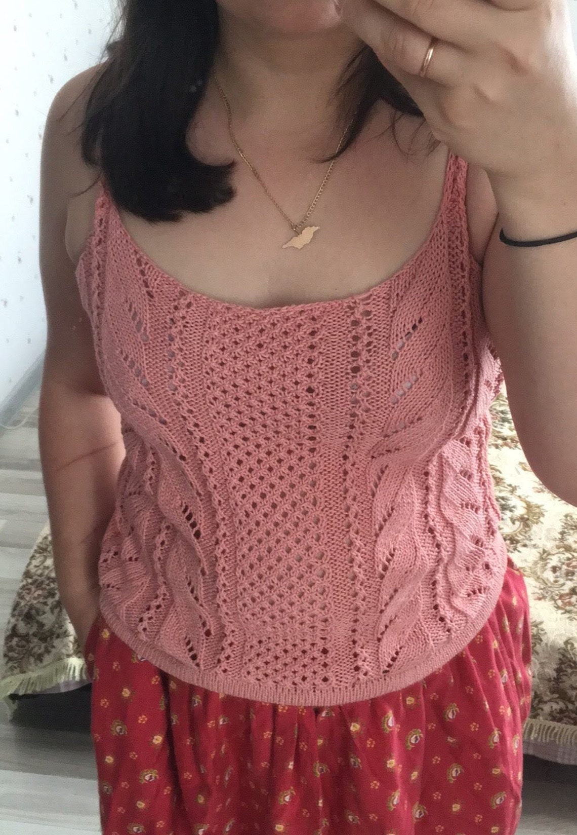 Knit Tank Top Cropped Tank Top Knit Top With Lace Knit - Etsy