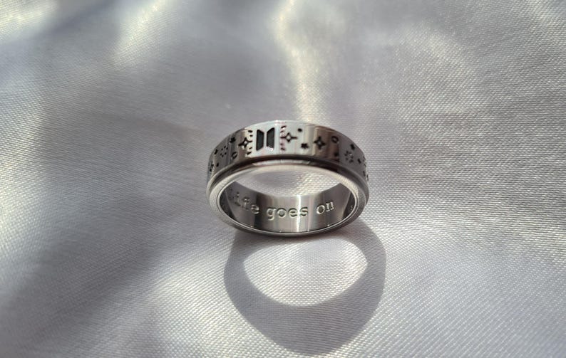 Spinning Anxiety/fidget Ring Song Lyric Inspired - Stainless Steel - Etsy