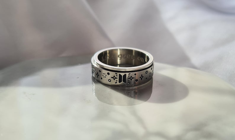 Spinning Anxiety/fidget Ring Song Lyric Inspired - Stainless Steel - Etsy