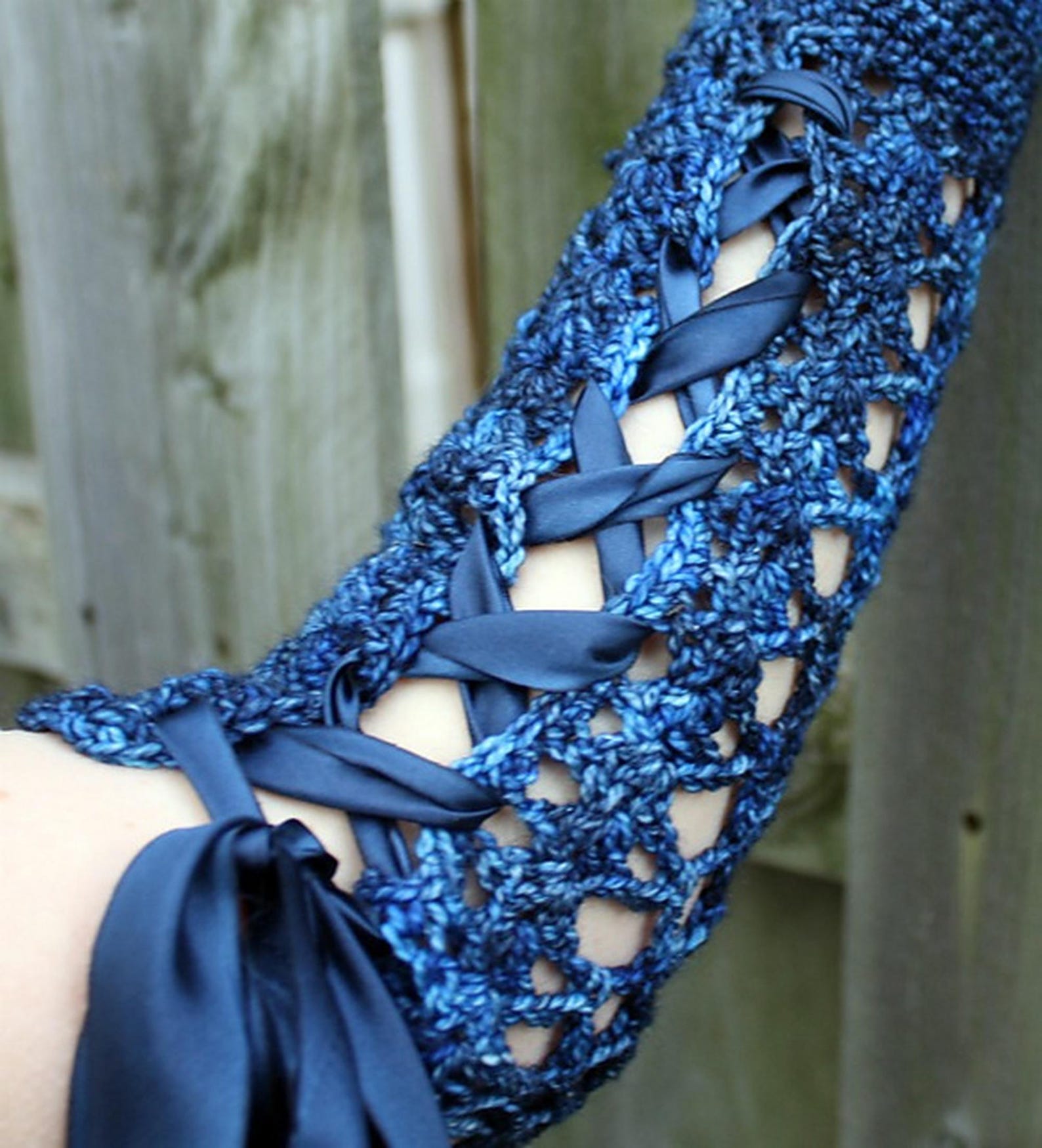 Fanciful Gauntlets Crochet Pattern - Lace up Beaded Arm Warmers - Etsy