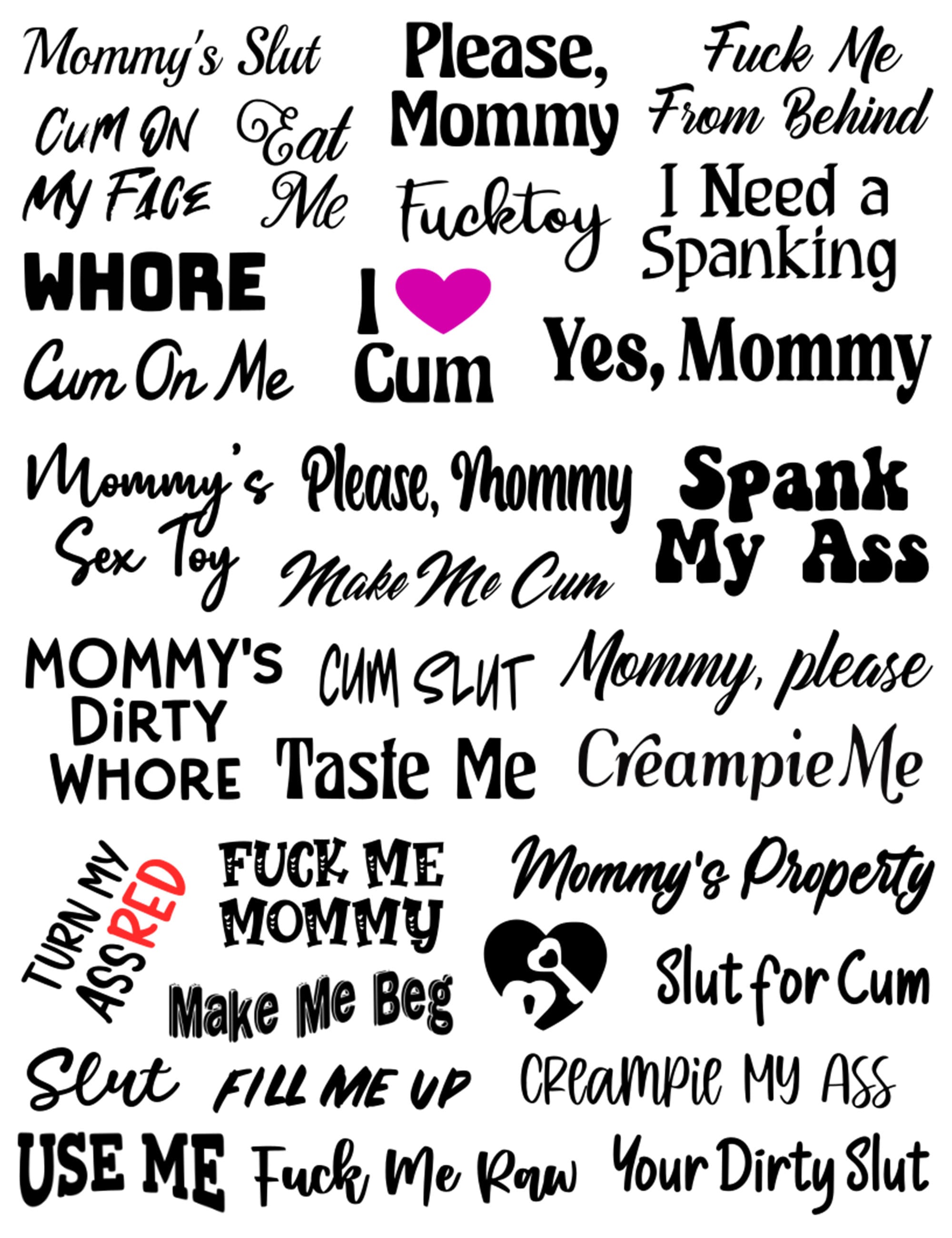 32 Kinky Temporary Tattoos Sexy Adult Body Art Naughty Etsy