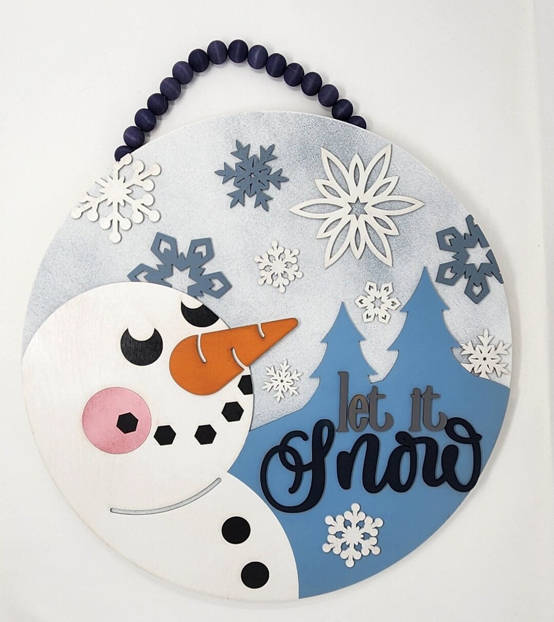 Let It Snow, Snowman Door Sign - Door Hanger - Etsy