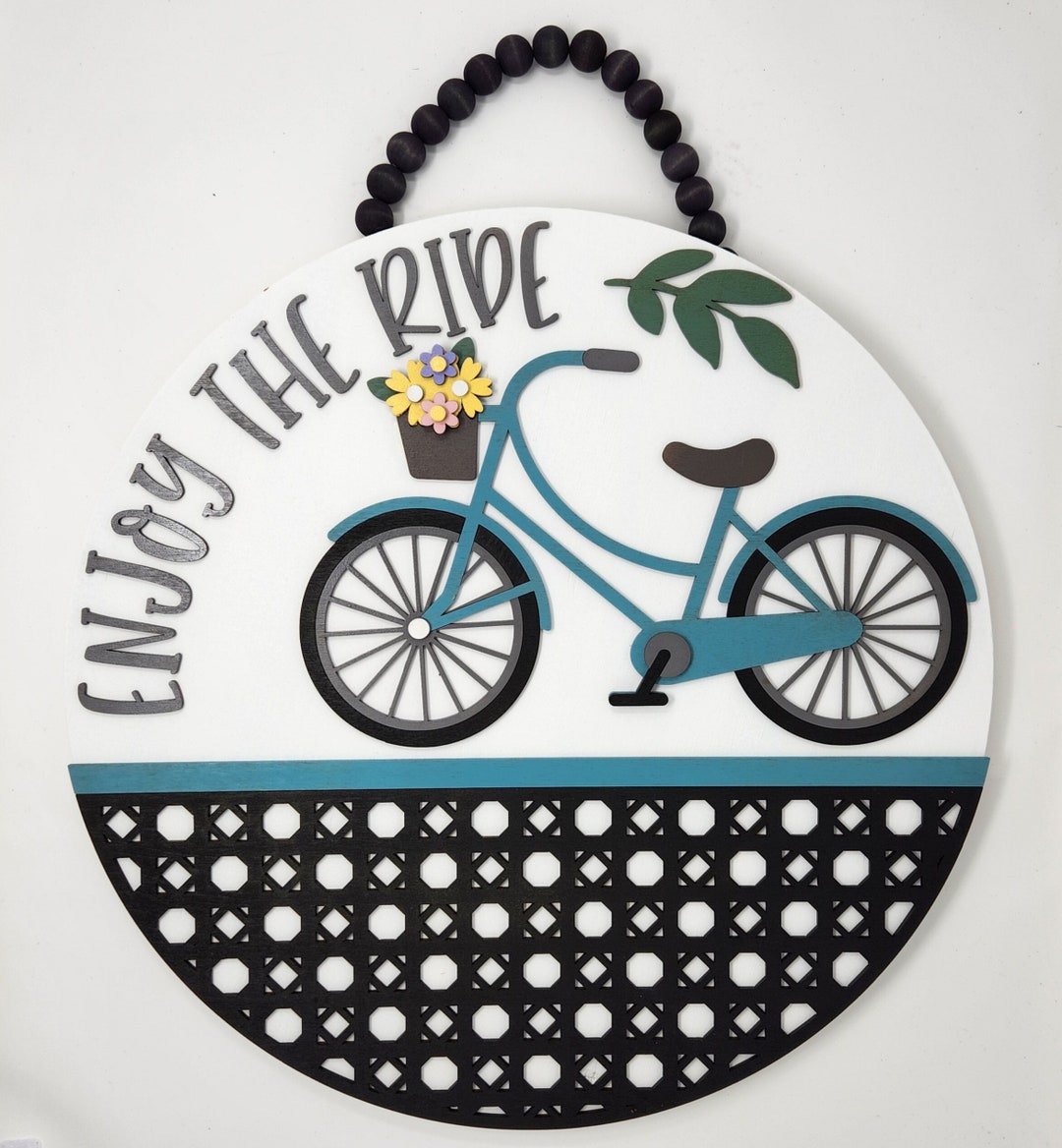 Enjoy the Ride Bicycle Front Door Sign - Etsy