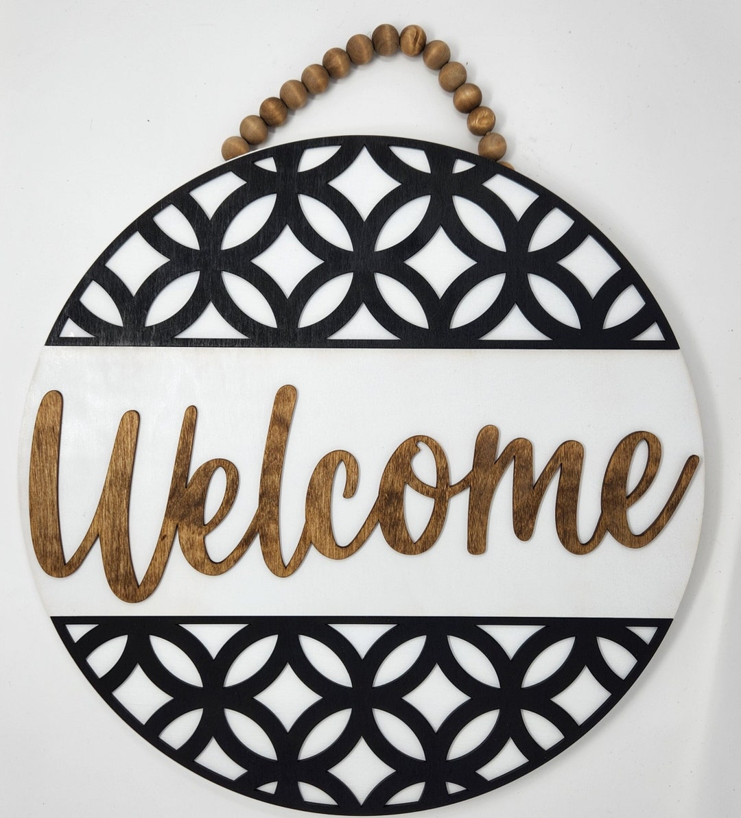 Geometric Boho Welcome Front Door Sign - Porch Decor - Etsy