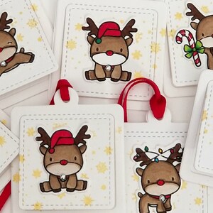 Reindeer Holiday Gift Tags, Set of 7, Christmas Gift Tags, Reindeer ...