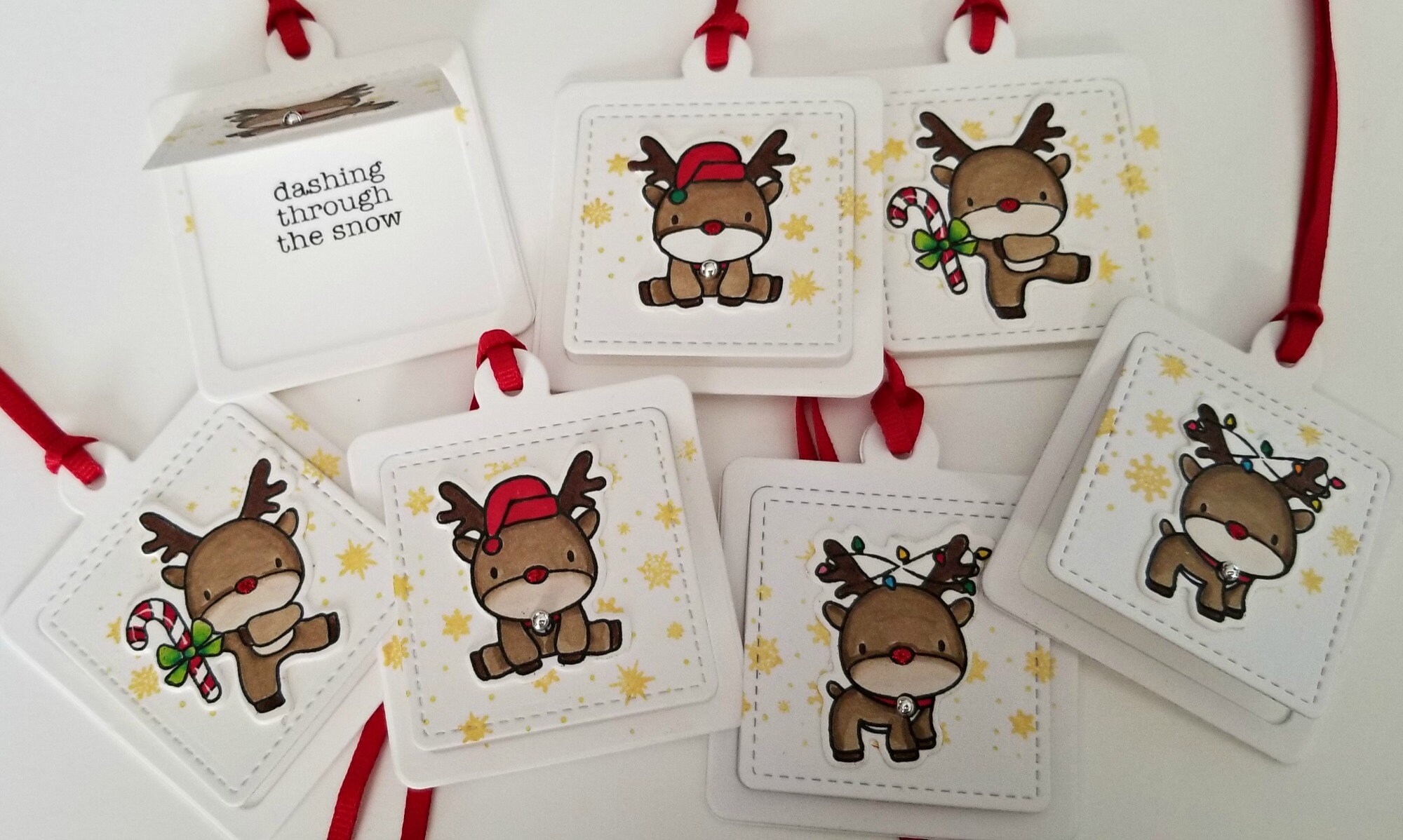 Reindeer Holiday Gift Tags, Set of 7, Christmas Gift Tags, Reindeer ...