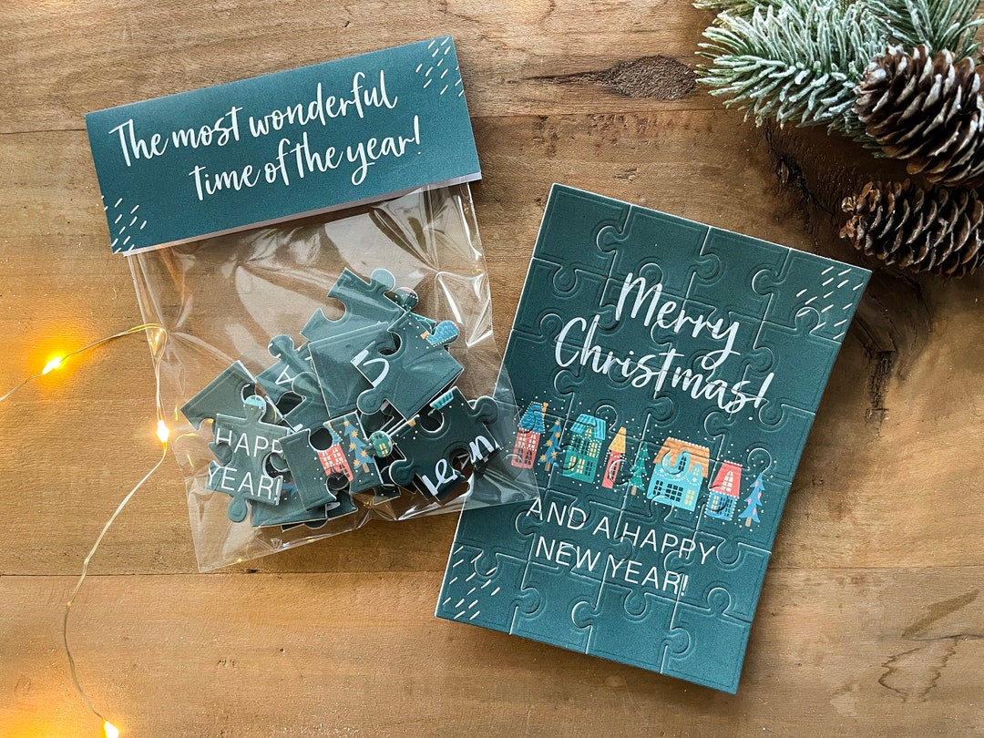Puzzle Card merry Christmas Large - Etsy