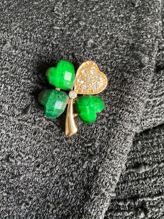 Irish Four Leaf Clover Shamrock Brooch Pin Good Luck St - Etsy UK