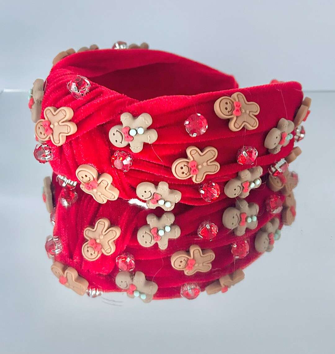 Red Christmas Headband Gingerbread Headband Hair Band Crystal Headband ...