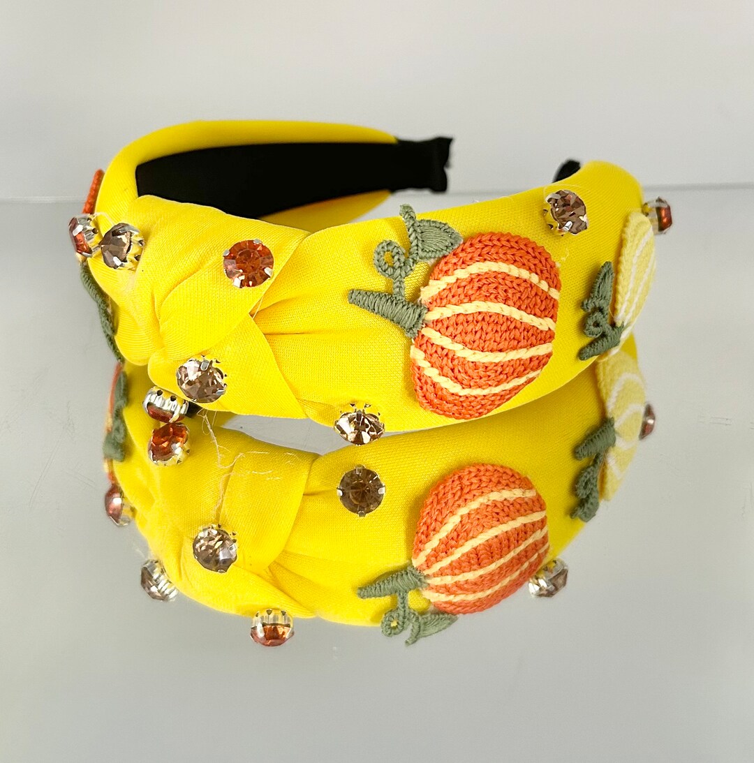 Yellow Pumpkin Headband Halloween Headband Autumn Headband Fall ...