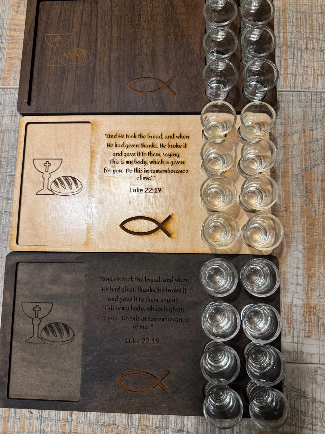 Laser Engraved Wood Communion Tray With Glass Cups - Etsy