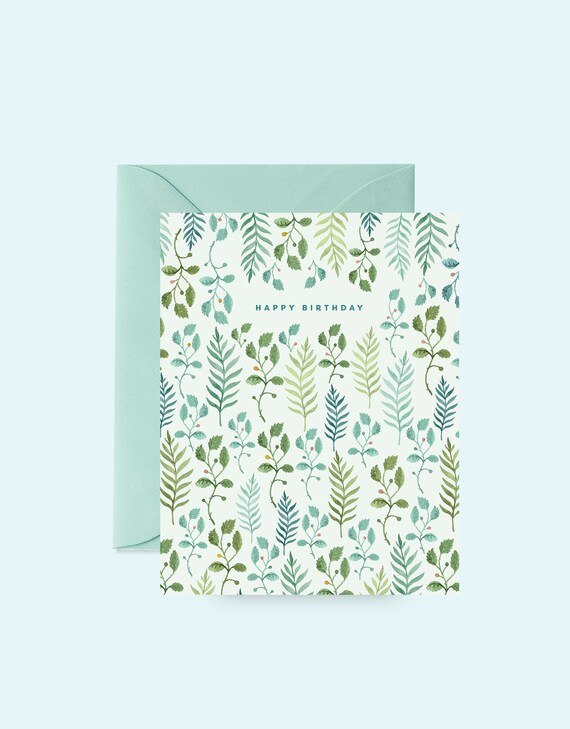 Birthday Card Greeting Card Botanical Birthday Card | Etsy