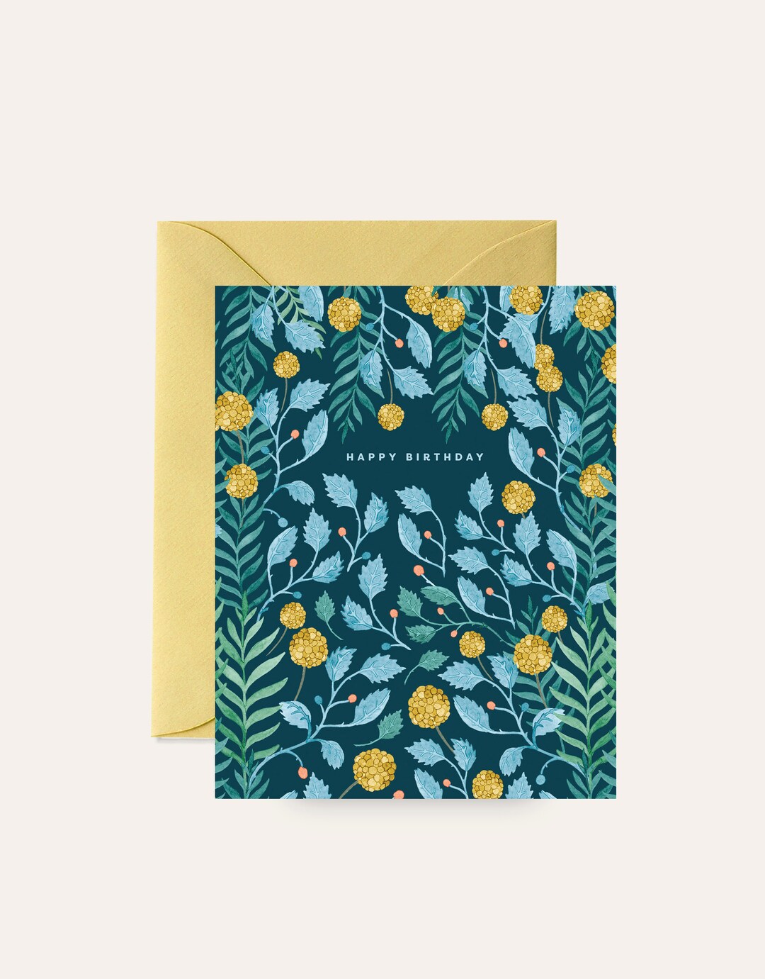 Birthday Card, Greeting Card, Botanical Birthday Card, Watercolor ...
