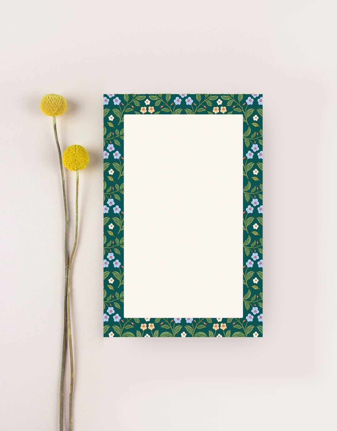 Notepad, Tear off Notepad, Floral Notepad, Small Notepad, Illustrated ...