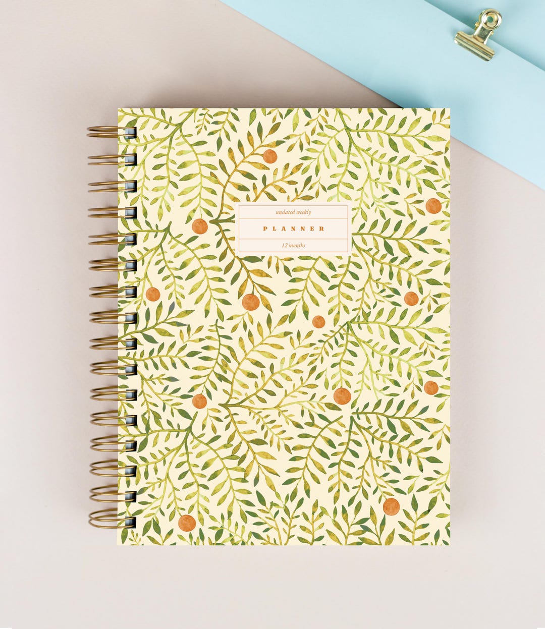 Hardcover Planner, UNDATED Planner, Yearly Planner, Spiral Bound ...