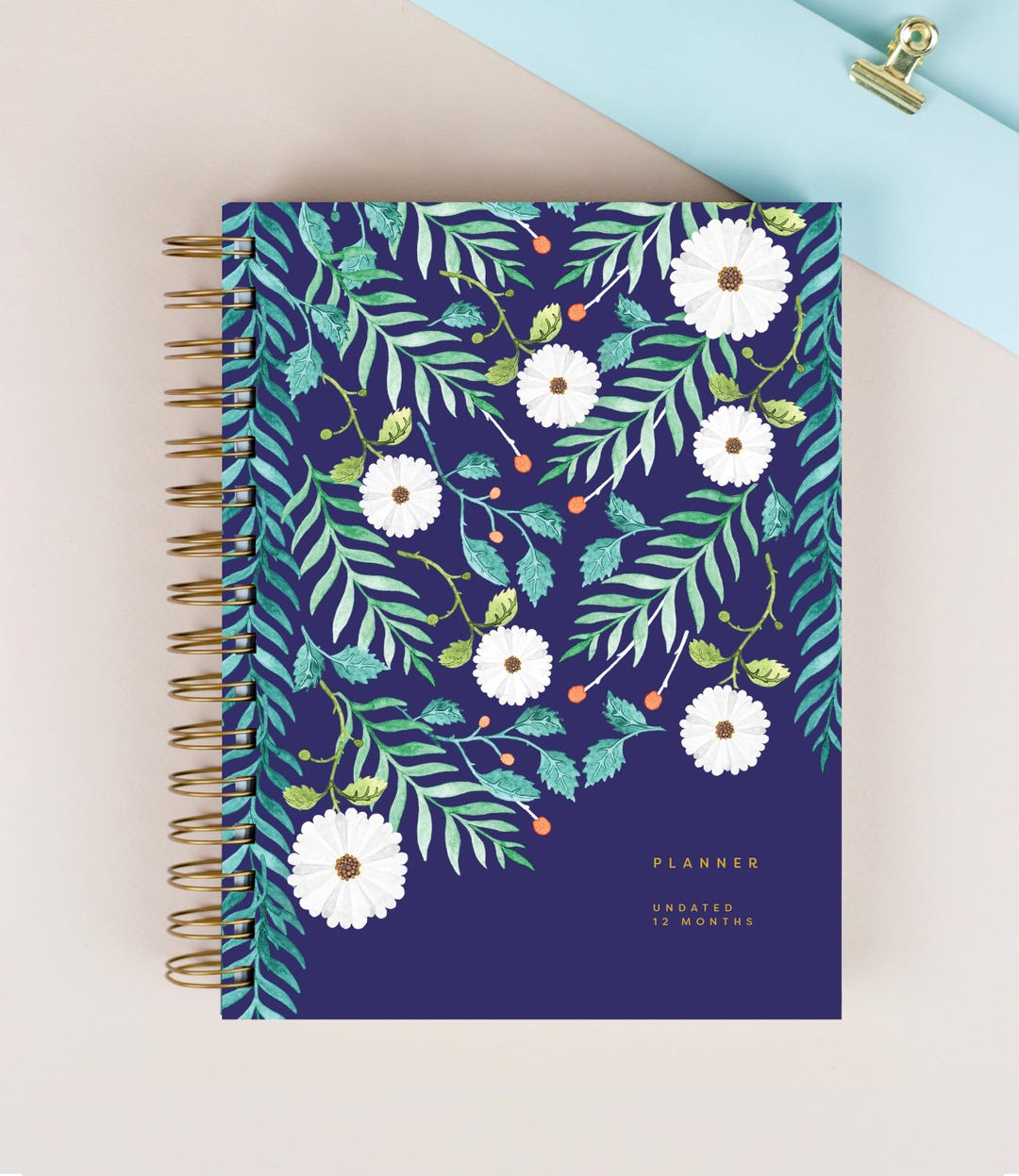 Hardcover Planner, UNDATED Planner, Yearly Planner, Spiral Bound ...