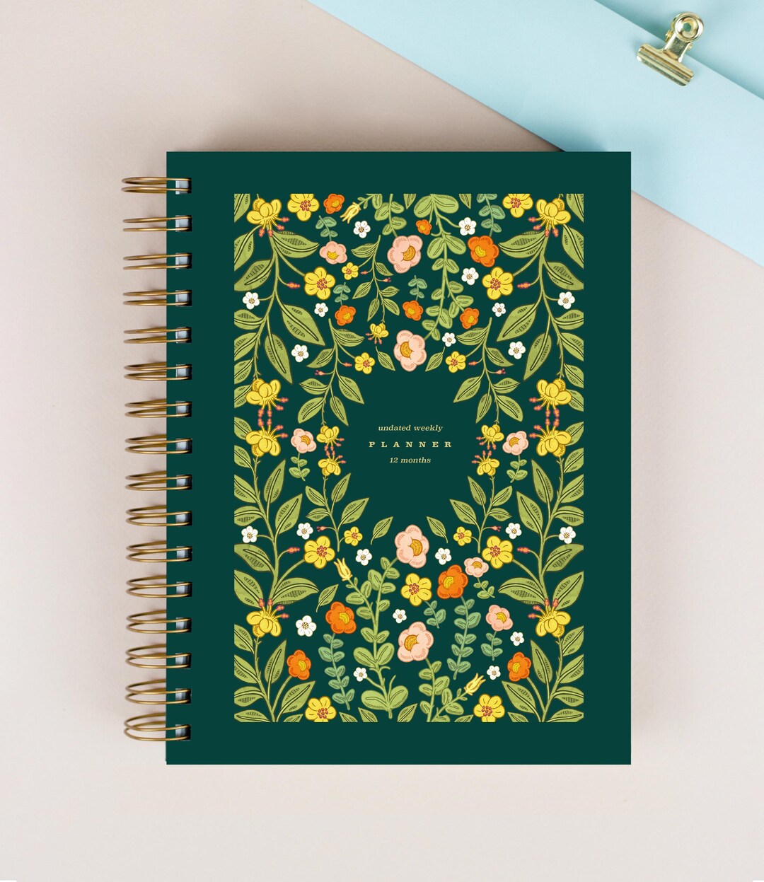 Hardcover Planner, UNDATED Planner, Yearly Planner, Spiral Bound ...
