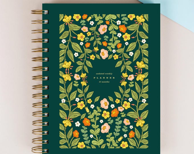 Hardcover Planner, UNDATED Planner, Yearly Planner, Spiral Bound ...
