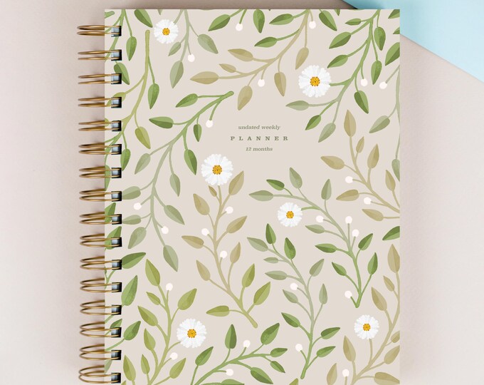 Hardcover Planner, UNDATED Planner, Yearly Planner, Spiral Bound ...