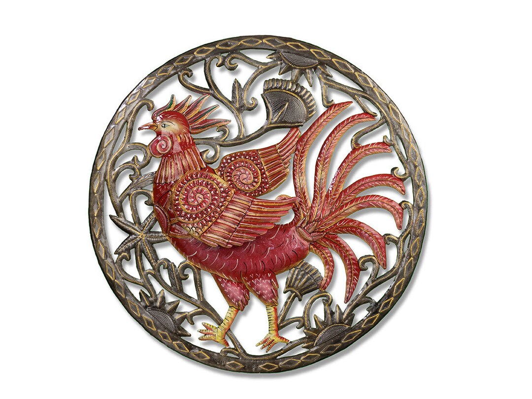 Red Rooster Round - Etsy