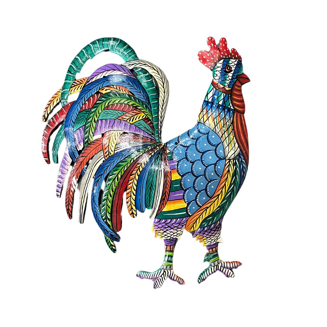 Painted Blue Rooster - Etsy