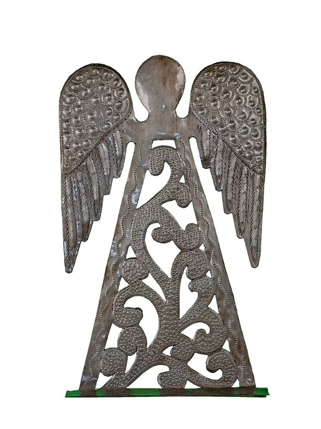 Large Swirl Angel Metal Wall Art. Handmade in Haiti. Recycled Metal ...