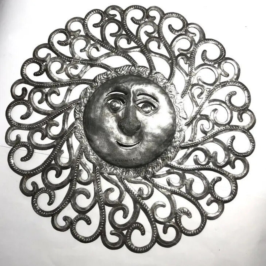 Smiling Sun Metal Wall Art. Handmade in Haiti. Recycled Metal ...
